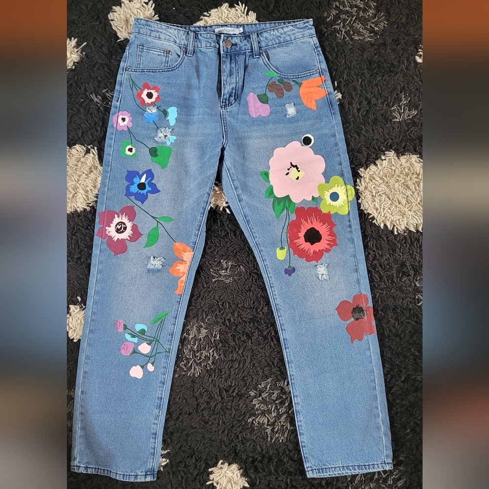 The Midnight Moonrise Misslook Floral Painted High Ri… - Gem